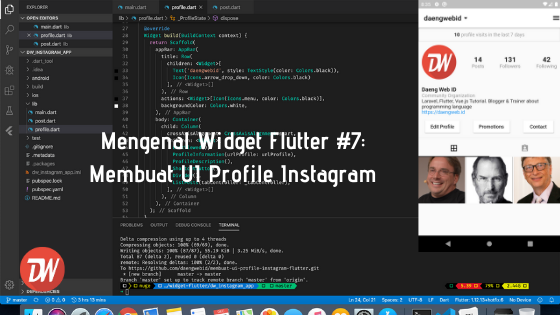 Mengenal Widget Flutter 7 Membuat Ui Profile Instagram Daeng Web