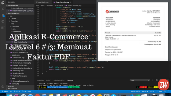 Aplikasi E-Commerce Laravel 6 #13: Membuat Faktur PDF - Daeng Web