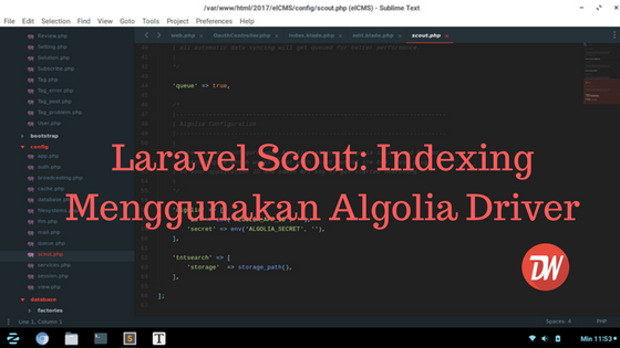 Laravel Scout: Indexing Menggunakan Algolia Driver - Daeng Web