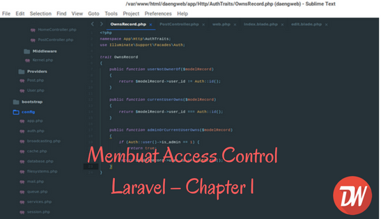 Membuat Access Control Laravel – Chapter 1 - Daeng Web