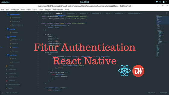 Fitur Authentication React Native - Daeng Web