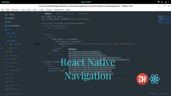 React Native Navigation - Daeng Web