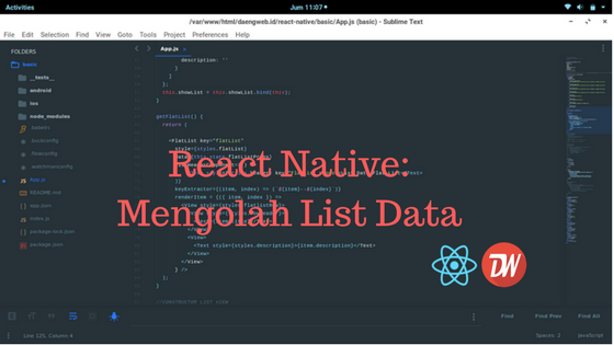 React Native: Mengolah List Data - Daeng Web