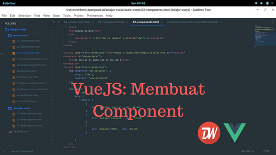 Vuejs Membuat Component Daeng Web 